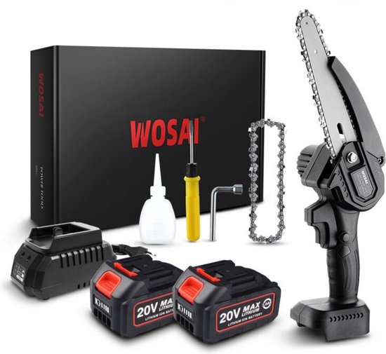 BrightWise® Wosai Elektrische Kettingzaag (2022) Snoerloos Inclusief 2 ...
