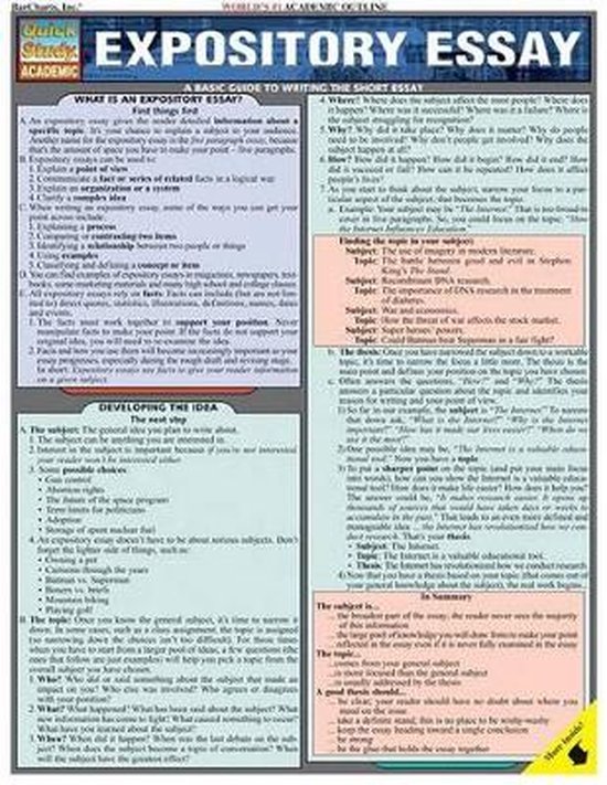 Expository Essay Quick Reference Guide, Barcharts, Inc. | 9781572227682 ...