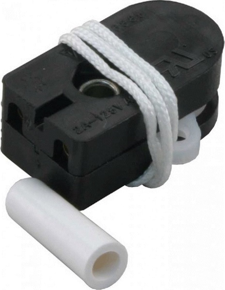 EDM Mini trekschakelaar + trekkoordje - 2A/230V - Zwart | bol