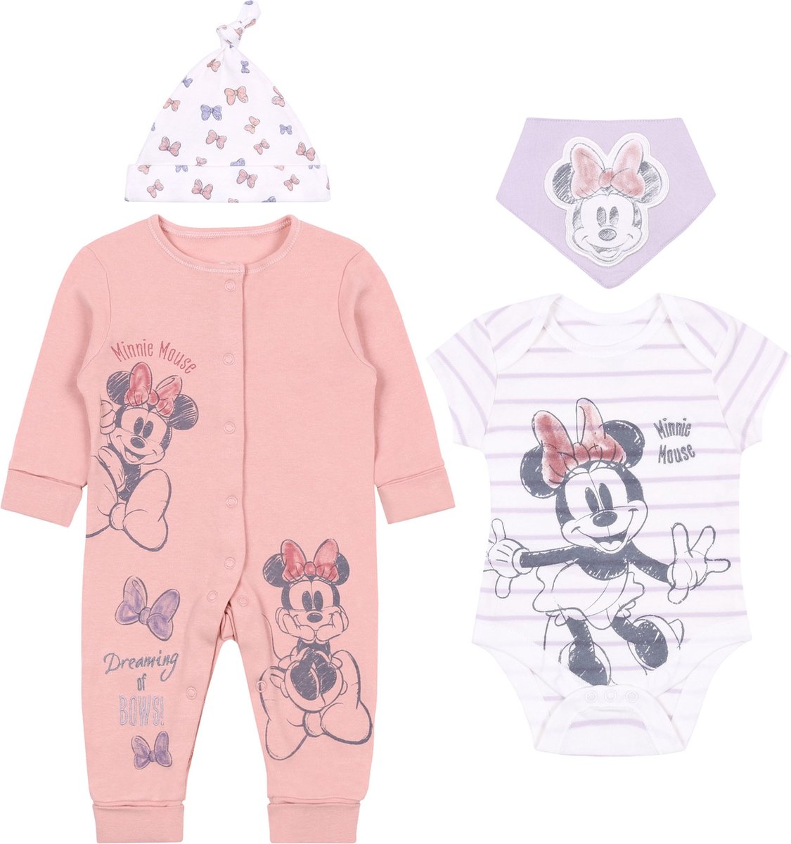 Roze-paarse babyset - Minnie Mouse DISNEY / 68 cm | bol.com