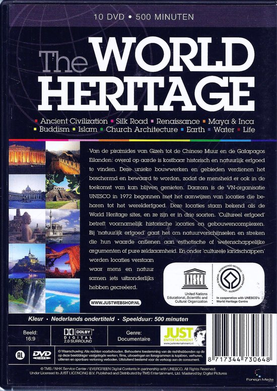World Heritage 10 dvd box (Dvd), UNESCO | Dvd's | bol