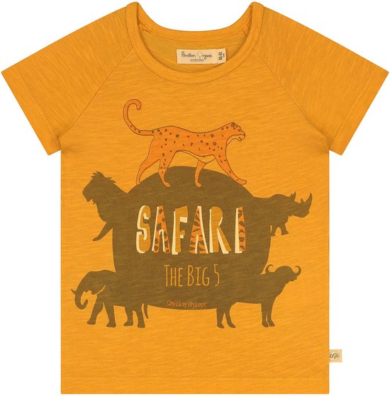 Smitten Organic - 'Safari Big Five Guide' Geel T-shirt met korte mouwen ...