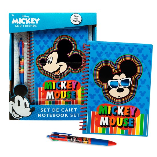 Mickey Mouse Notitieboek met 6 kleuren pen | bol