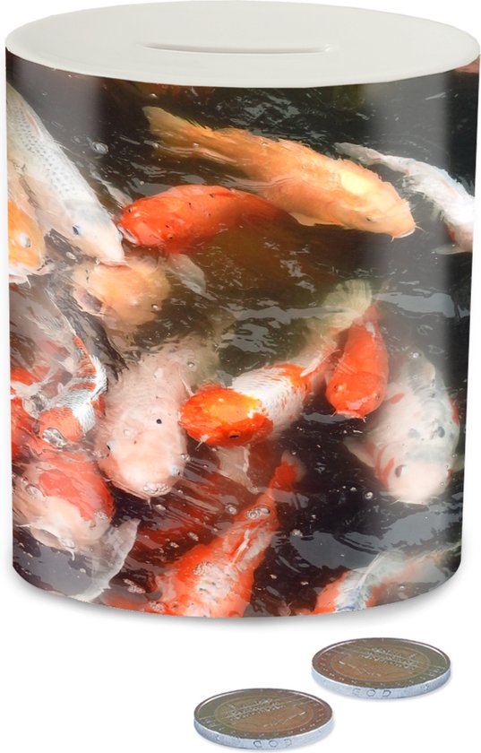 Spaarpot - Spaarblik - Een volle vijver met koi karpers - Spaarpotten ...