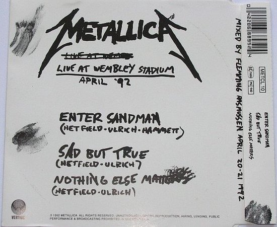 Nothing Else Matters - Live at Wembley Stadium London, April 20th 1992 ...