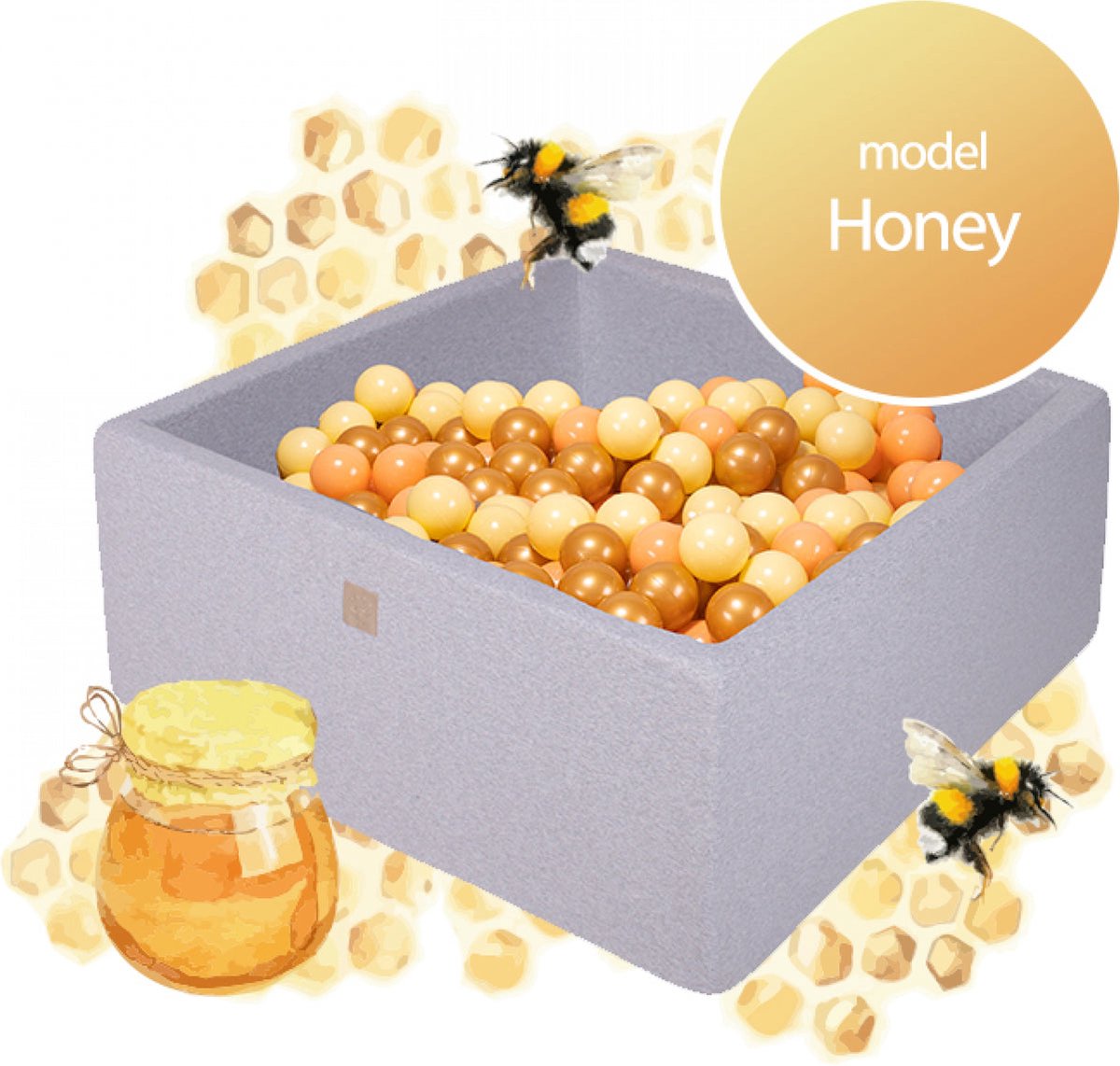 Ballenbakje.nl | Ballenbak inclusief 500 ballen 110x110x40 | Honey set ...