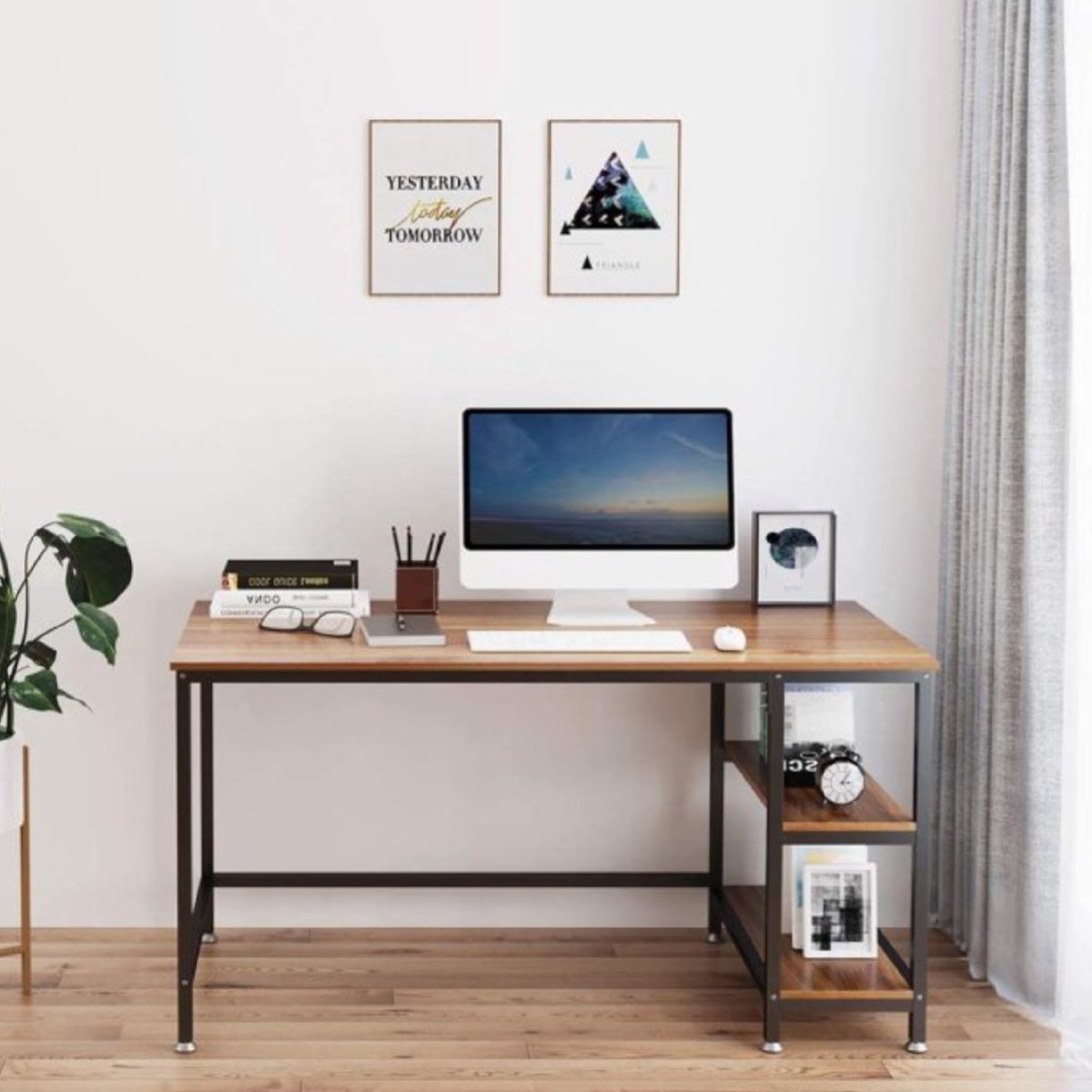 Luxiqo® Houten Bureau - Laptop Bureau - Computer Bureau - Bureau met ...