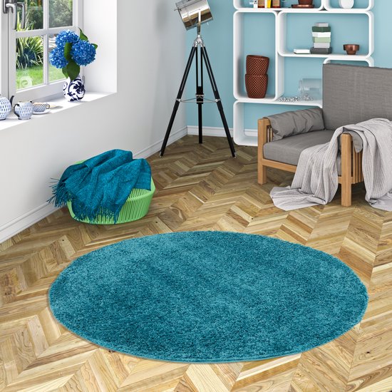 Pergamon Hoogpolig langpolig Shaggy tapijt vloerkleed Fluffy Rond | bol.com