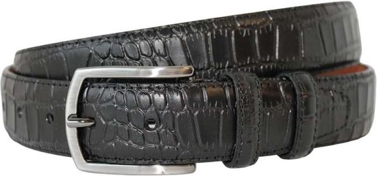 Heren riem croco zwart - Riemmaat 105cm - Leren riem - Luxe Herenriem ...