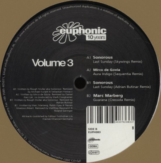 10 Years Euphonic Volume 3, Micro De Govia/sonorous/marc Marberg | LP ...