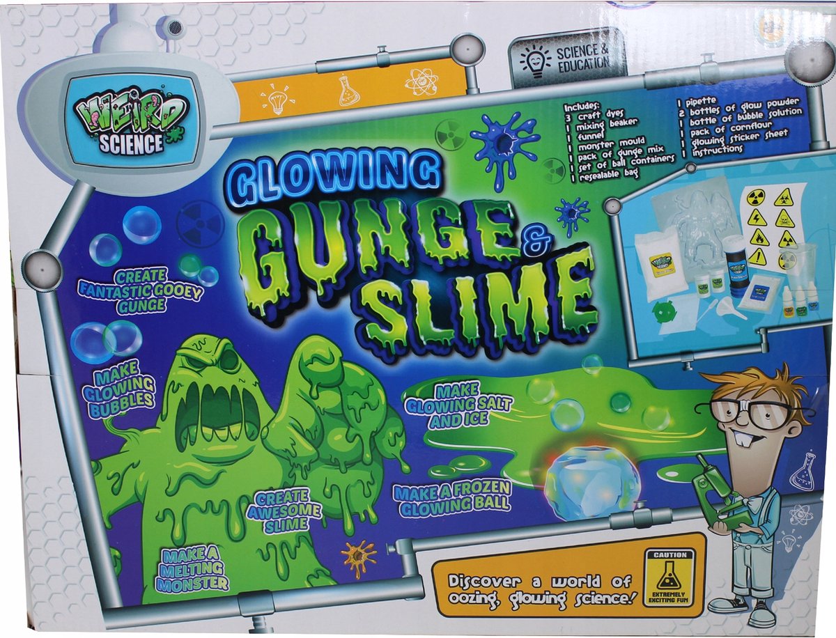Weird Science Glowing Gunge Slime ( maak je eigen slijmmonster) - Slijm ...