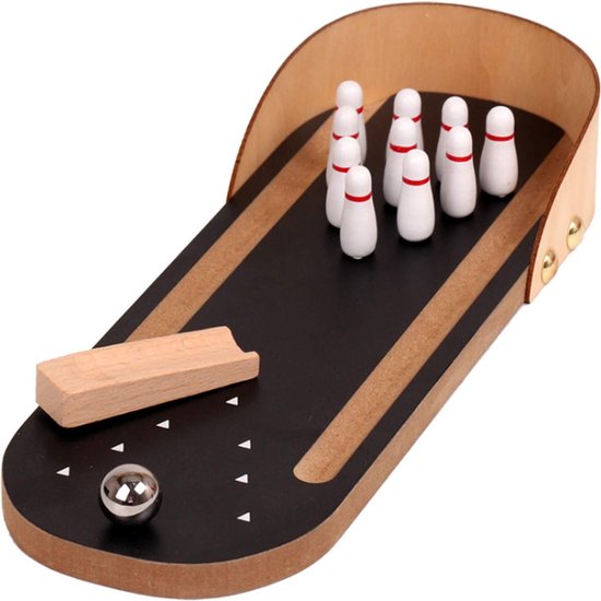 Desktop Bowling Mini Bowling Game Set met 10 pins Houten tafel Bowling ...