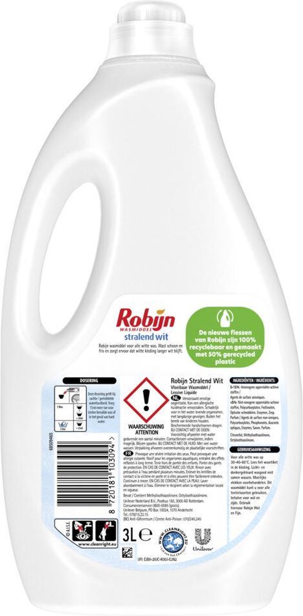 Lessive liquide blanc rubis - 3L - 60 lavages | bol.com