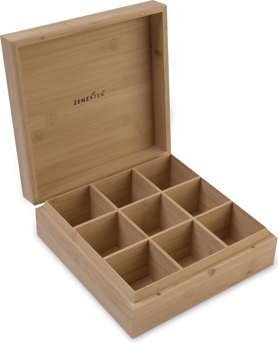 ZENZYTEA® Theedoos - Theedoos 9 vaks - Theekist - Inclusief 3 ...