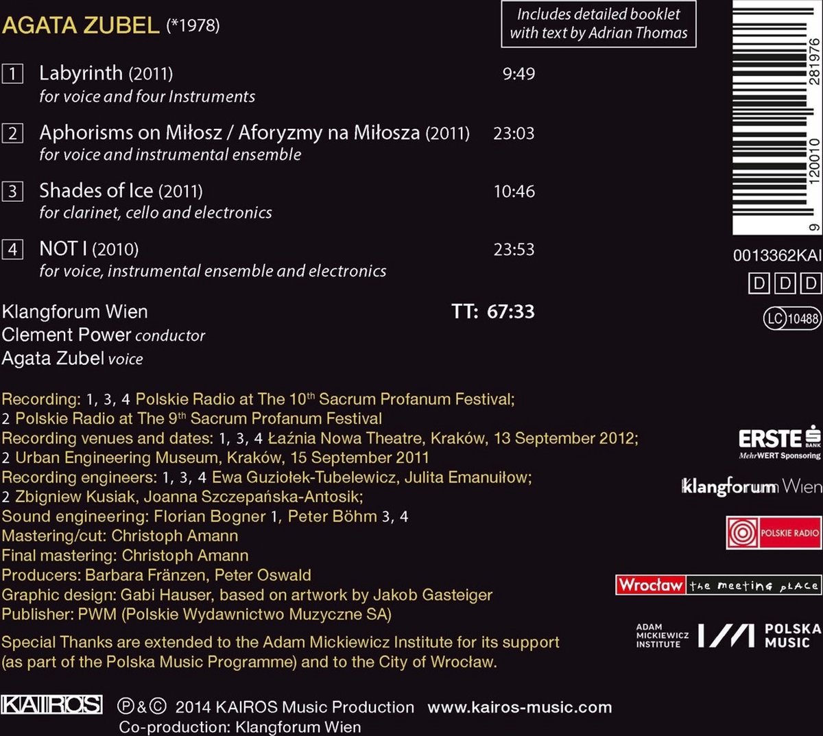 Clement Power & Agata Zubel - Agata Zubel: Not I (CD), Clement Power ...