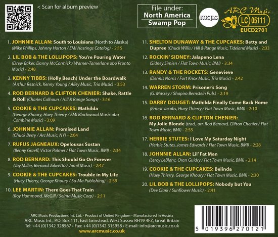 Various Artists - 20 Best Of Swamp Pop From Louisiana (CD), various ...