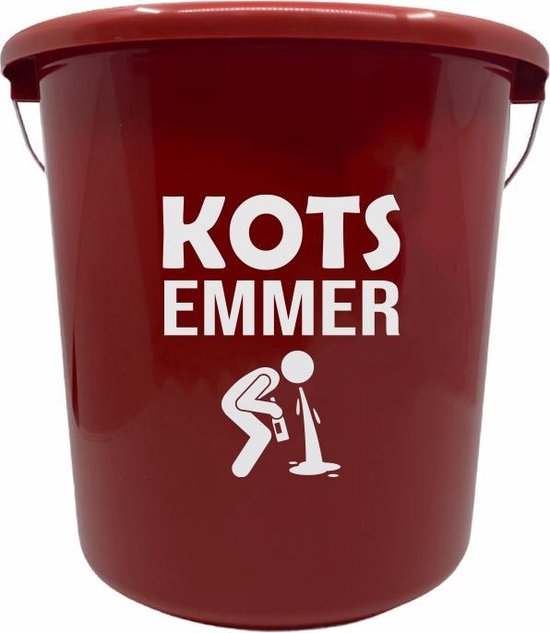 Kots emmer - drinken - drankspel - 10 Liter - Rood - Kerstcadeau | bol.com