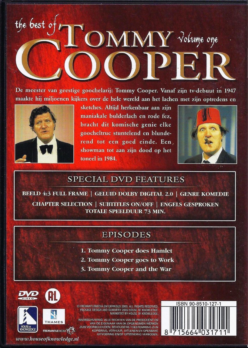 Tommy Cooper 1 (Dvd), Tommy Cooper | Dvd's | bol.com