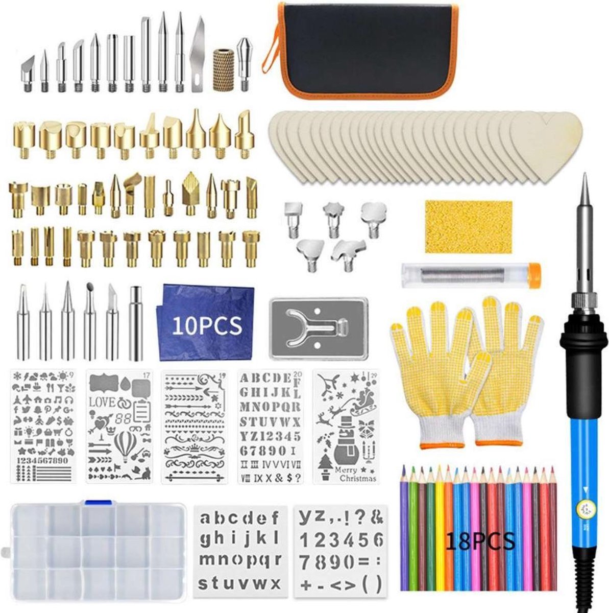 Dakta® Pyrografie set | 128-delig | Incl. draagtas | Pyrografiepen ...