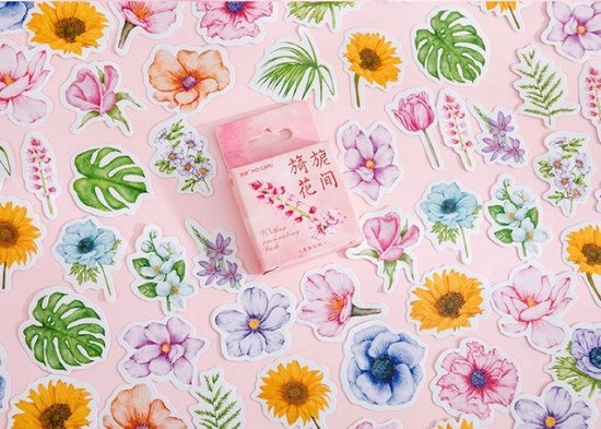 Stickerset Bloemen 4 - 46 stickers - Flower sticker | bol