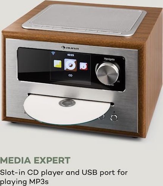 Silver Star CD cube radio bluetooth HCC display wood bruin | bol