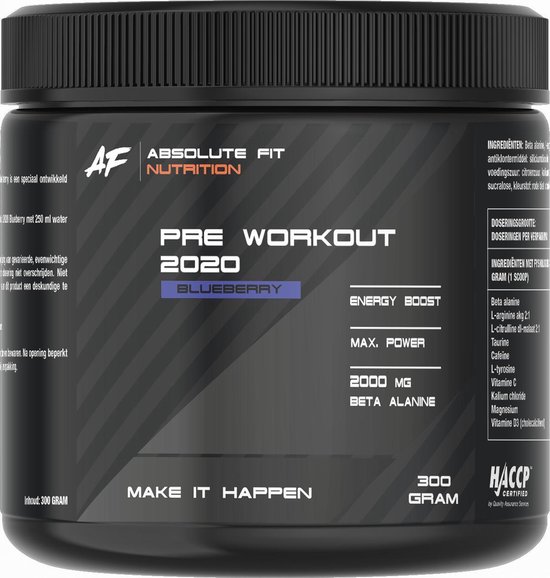 Pre Workout 2020 - 30 Servings Bosbessen - Blueberry - Pre-Workout - L ...