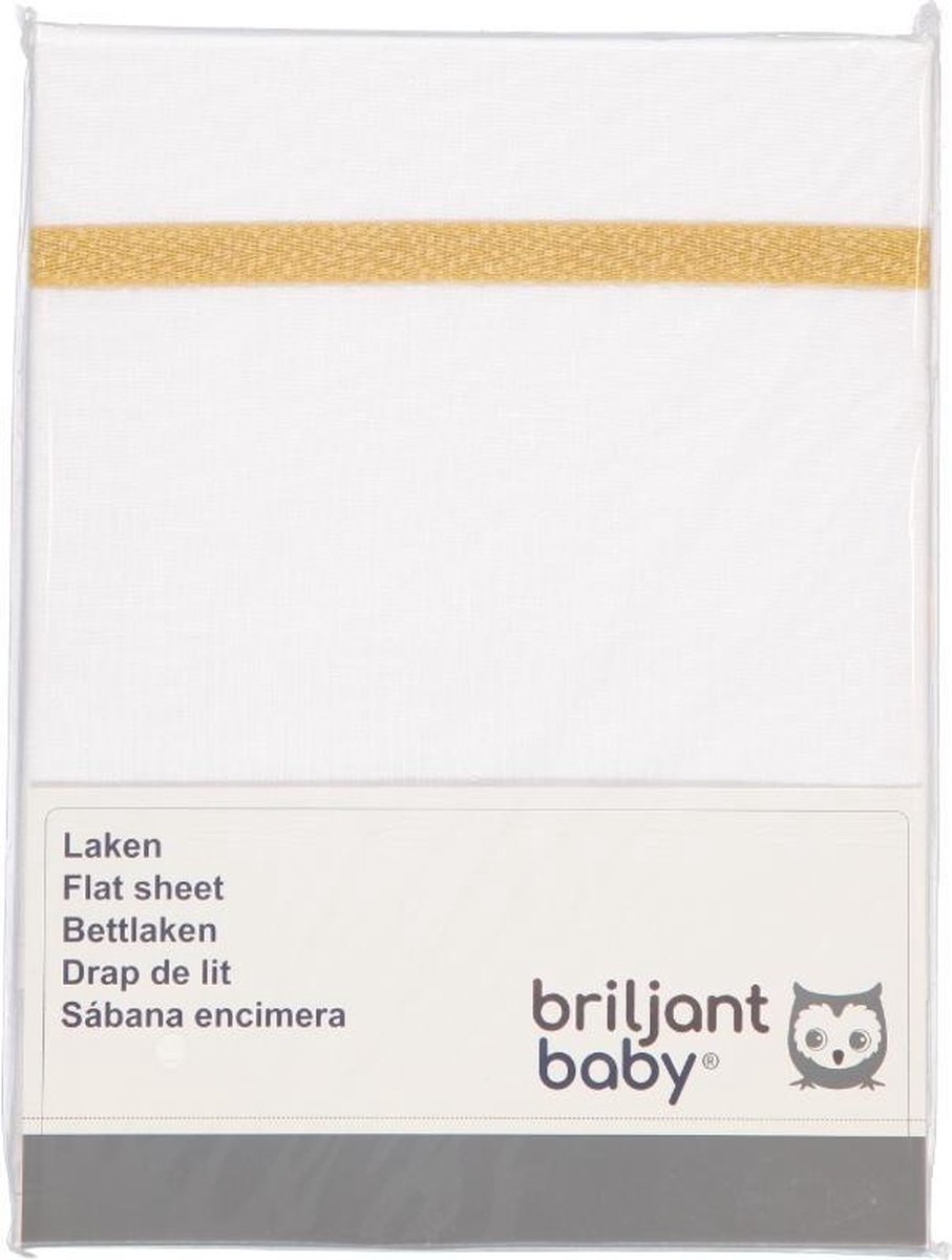Briljant Baby Laken met Bies voor Wieg 75 x 100 - Minimal - Geel | bol.com