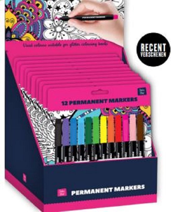 12 Permanent markers voor Glitterkleurboek | bol