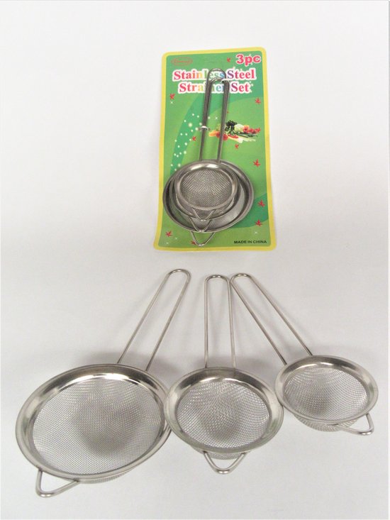 3 delige Zeef set - Keukenzeef - Bolzeef - mini Zeefjes - Vergiet en ...