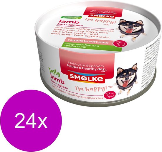 24x Smolke Hondenvoer Soft Paté Lam 125 gr | bol.com
