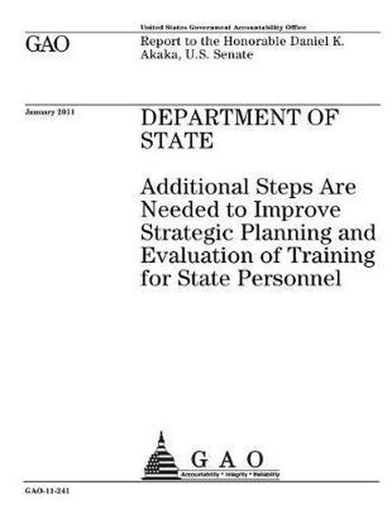 Department of State | 9781974410101 | U S Government Accountability Office | Boeken | bol