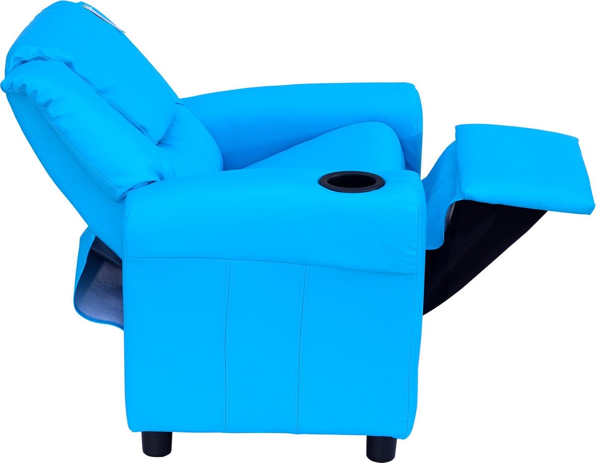 Kinderfauteuil Mini voor 3-6 jr. met ligfunctie Blauw - Kinderstoel ...