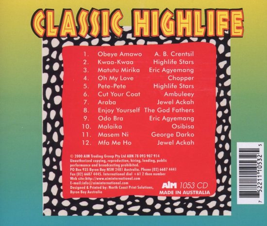 Various Artists - Classic Highlife; Best Of Ghanian High Life (CD ...