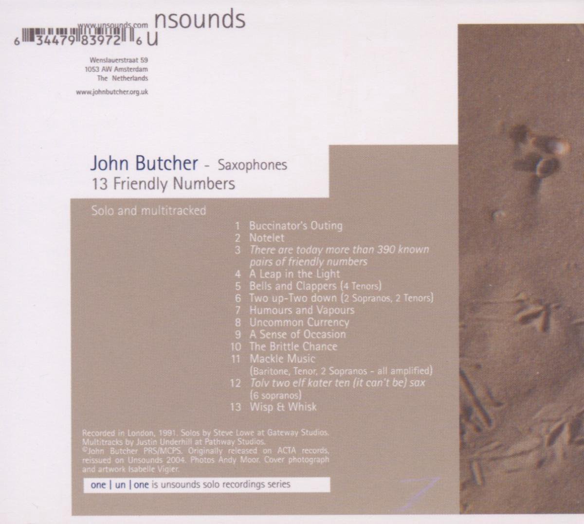 John Butcher - 13 Friendly Numbers (CD), John Butcher | CD (album ...