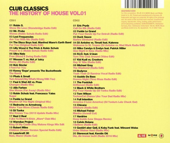 Club Classics Vol.1- The History Of House (CD), various artists | CD ...