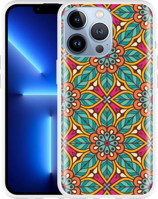 Cazy Hoesje geschikt voor iPhone 13 Pro - Flora Mandala | bol