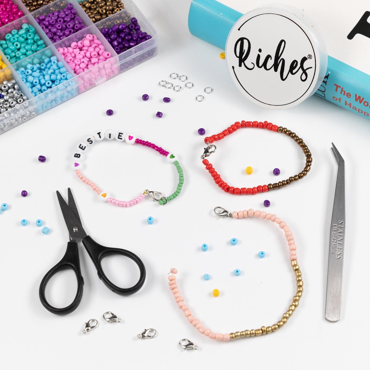 Riches® Creative Kralen set - 2mm - Glaszaad - Kralenset Sieraden Maken ...