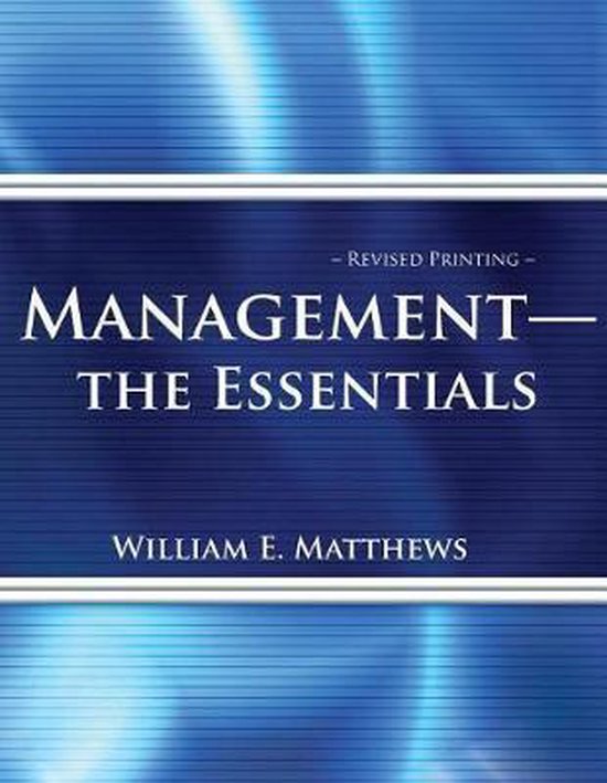 Management - The Essentials | 9781524924621 | William Matthews | Boeken ...
