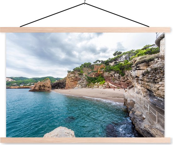 Plage avec des rochers à lattes d'affiche textielposter Costa Brava ...