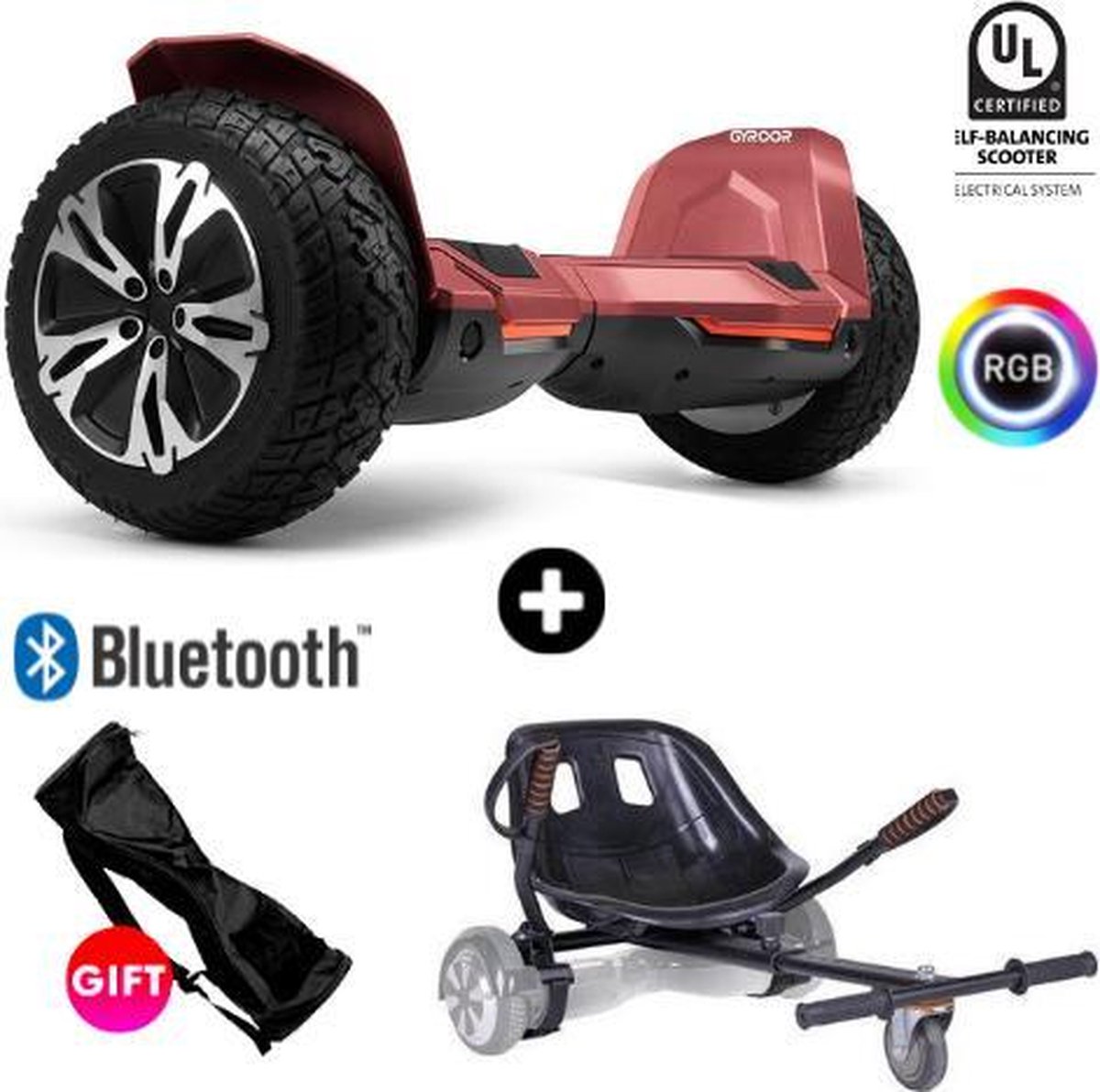 Gyroor G2 + Hoverkart | Oxboard |8.5 Inch Wielen | Hoverboard met ...