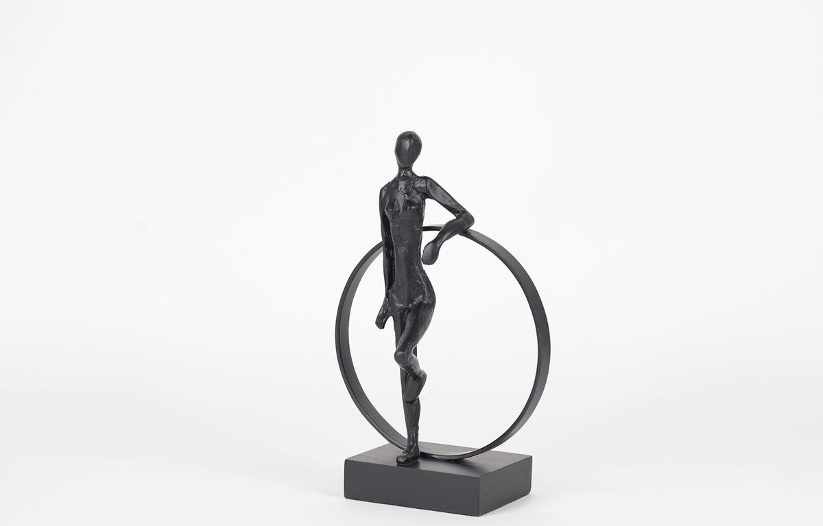 Rasteli Decoratief beeld "Leaning Lady" Metaal Zwart L 20,5 B 13 x H 32 ...