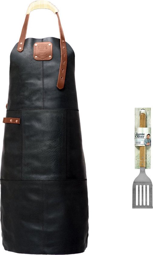 Premium – bbq schort – zwart-bruin creme – bbq schort mannen – 100% ...