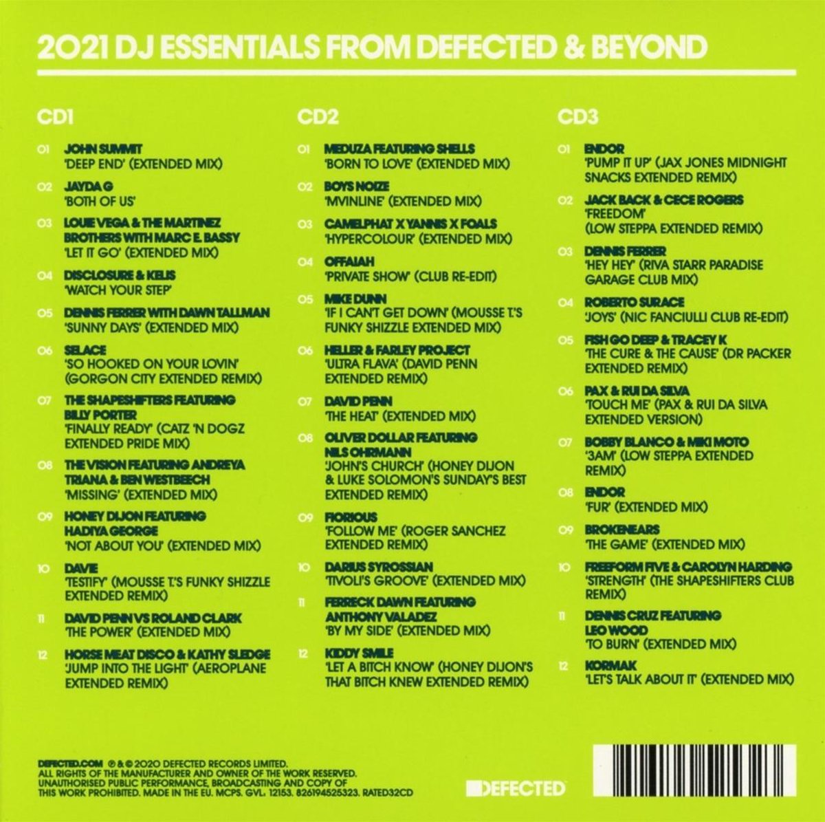 Defected Presents Most Rated 2021, various artists | CD (album ...