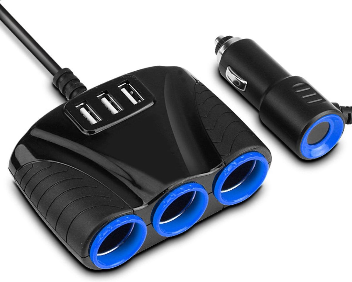 Oplader op sigarettenaansteker - Oplader auto - 3x USB - 3x ...