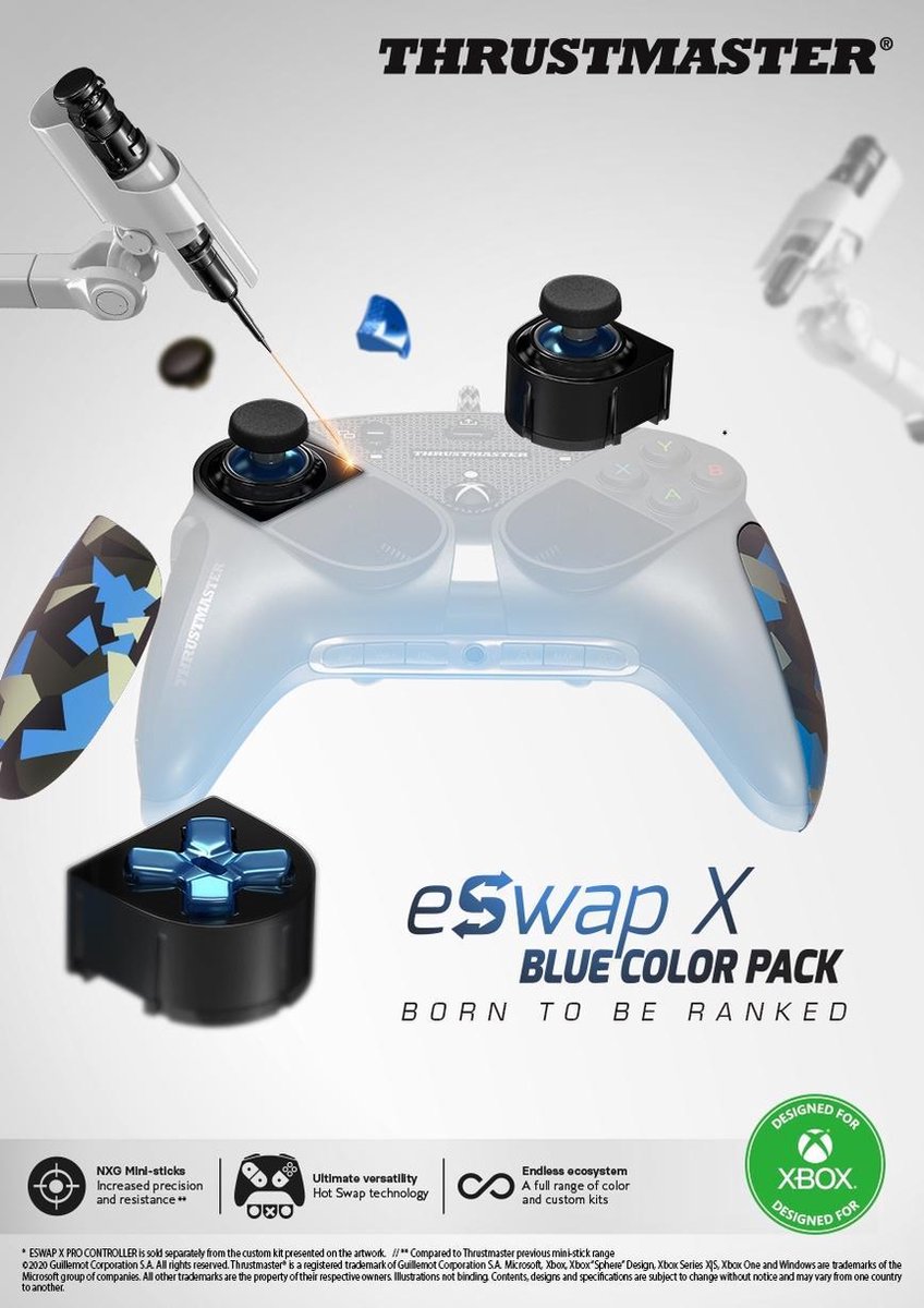 Thrustmaster eSwap X Blue Color Pack voor de eSwap Pro Controller ...