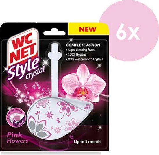 WC Net - Wc Blok - Style Crystal - Pink Flower - 6 x 36.5G | bol