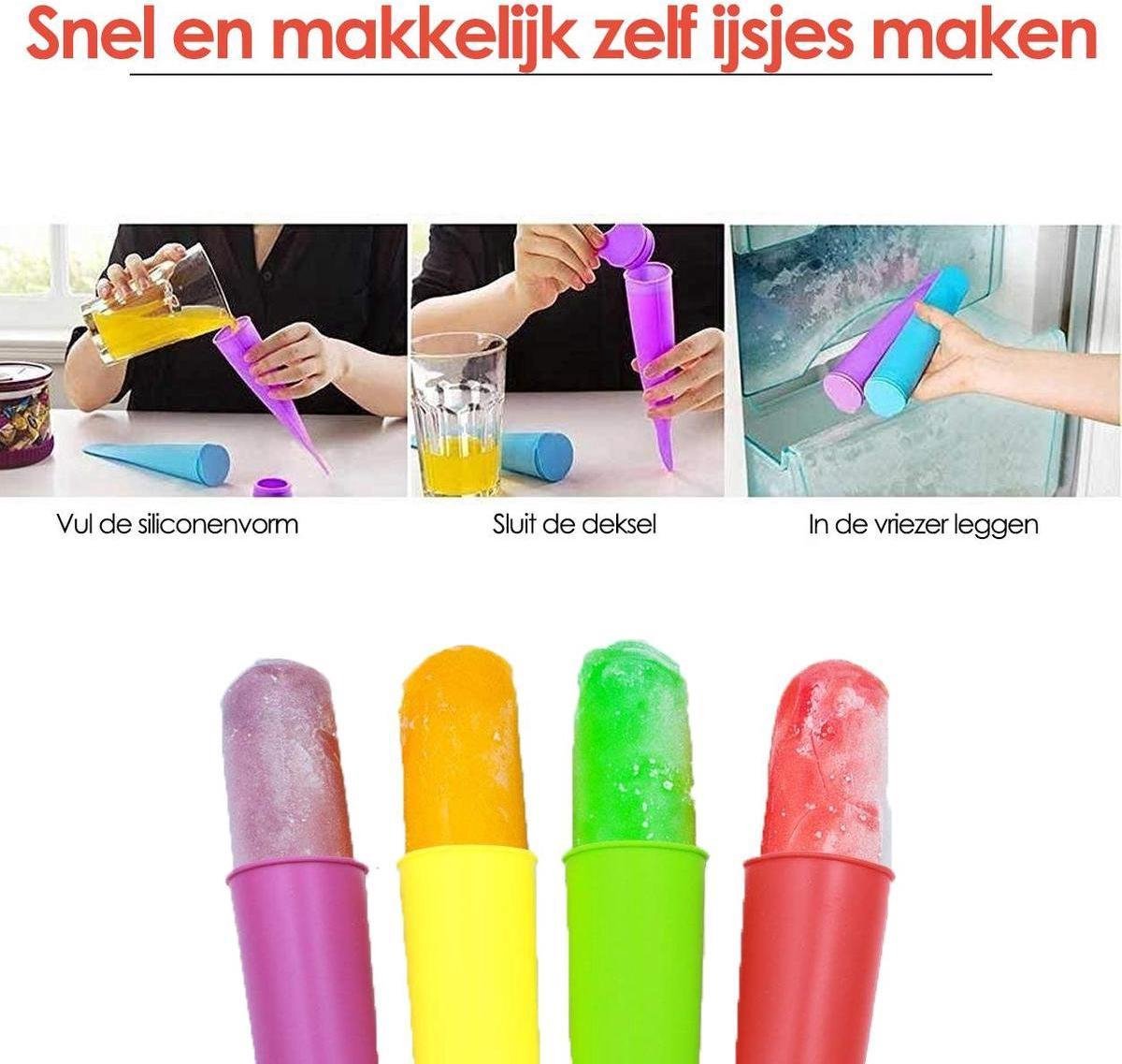 Waterijs Vormen 10 Stuks Set - Siliconen IJsVormpjes - IJs Mal in 10 ...