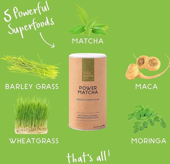 Your Super - POWER MATCHA - Organic Superfood Mix - Plantaardig ...