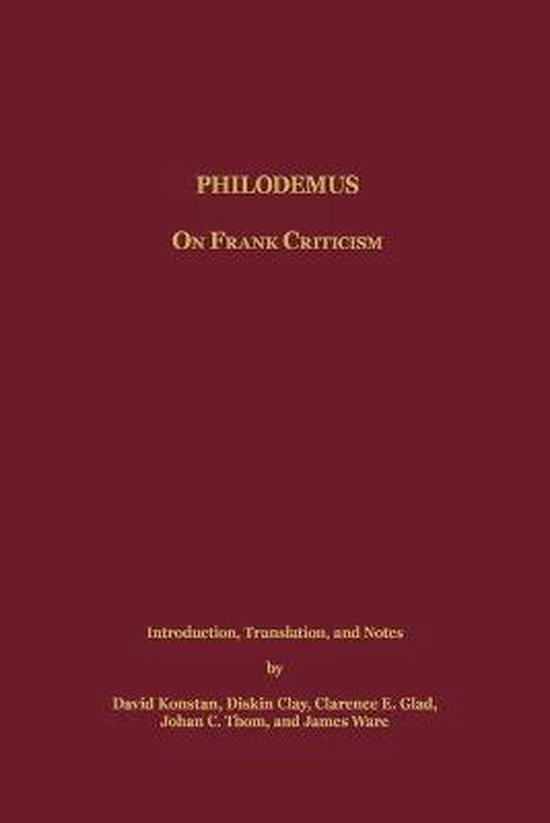Philodemus | 9781589832923 | David Konstan | Boeken | bol