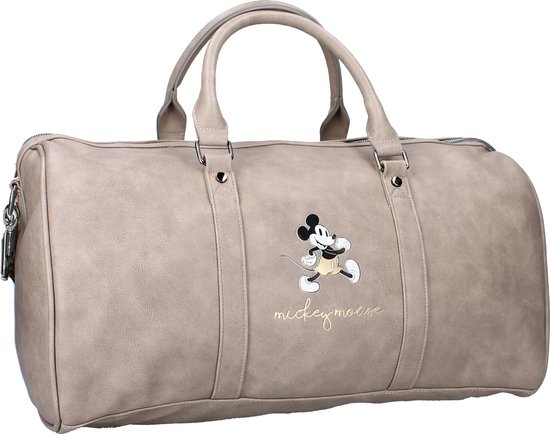 Disney Weekendtas Mickey Mouse 28 Liter Polyurethaan Taupe | bol.com